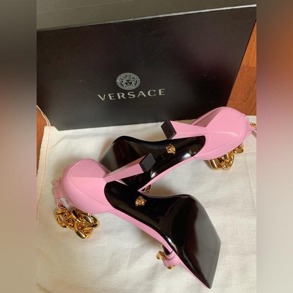 Versace | Shoes | Versace Medusa Pink And Gold Womens Heels | Poshmark